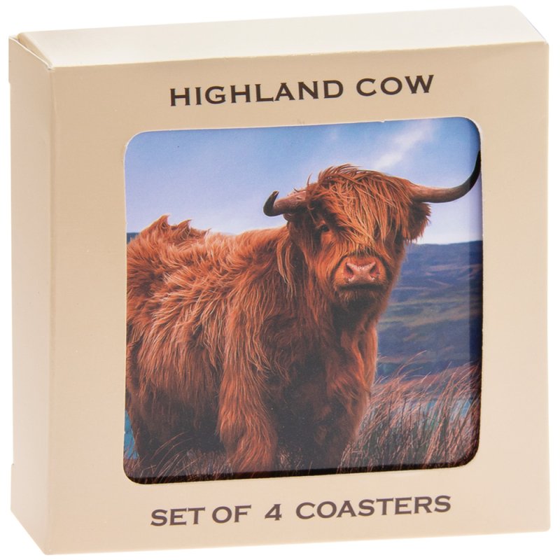 HIGHLAND COW COASTERS SET OF 4 : Lesser & Pavey