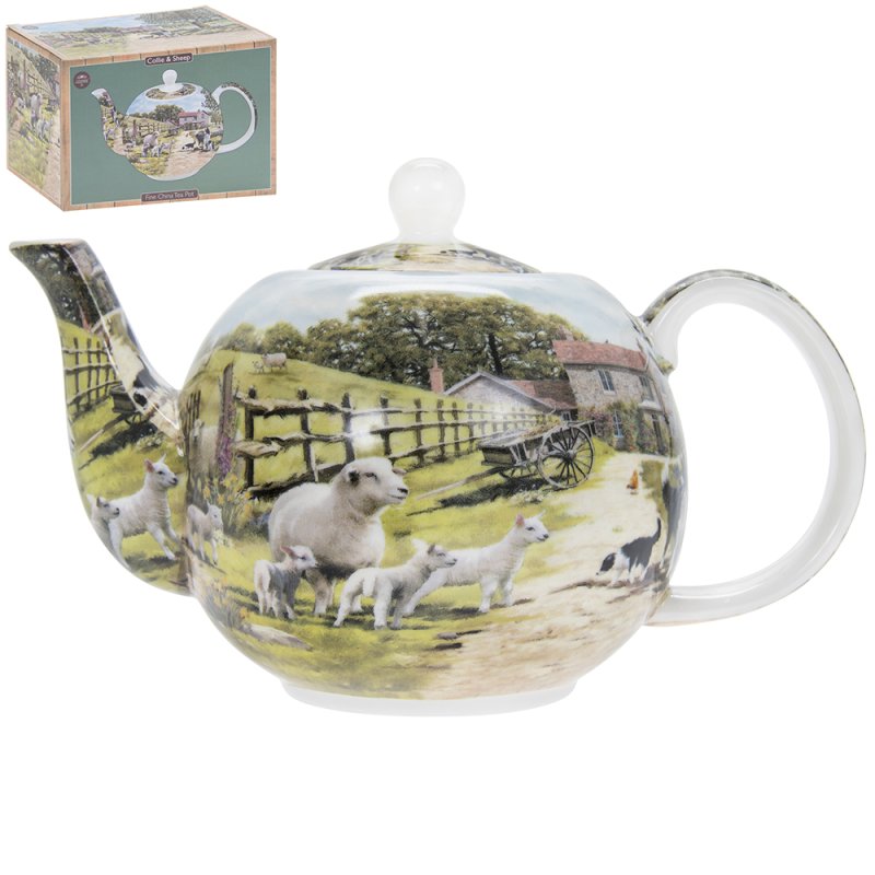 COLLIE & SHEEP TEA POT : Lesser & Pavey