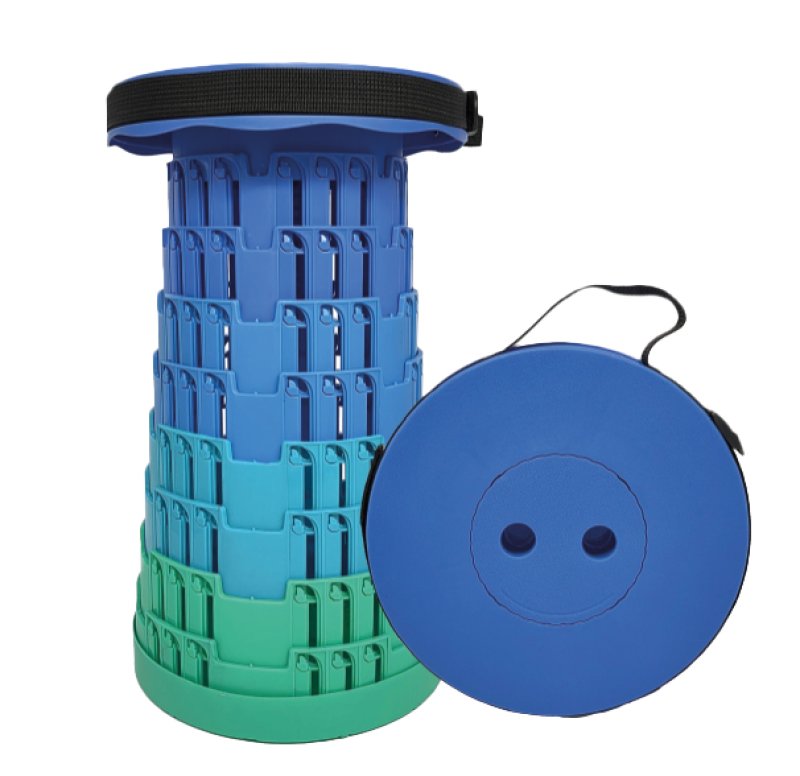 TELESCOPIC STOOL BLUE - GREEN : Lesser & Pavey