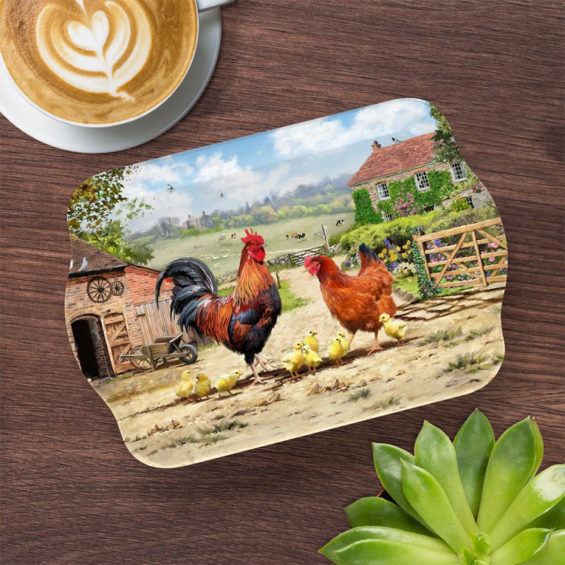 COCKEREL & HEN TRAY SML : Lesser & Pavey