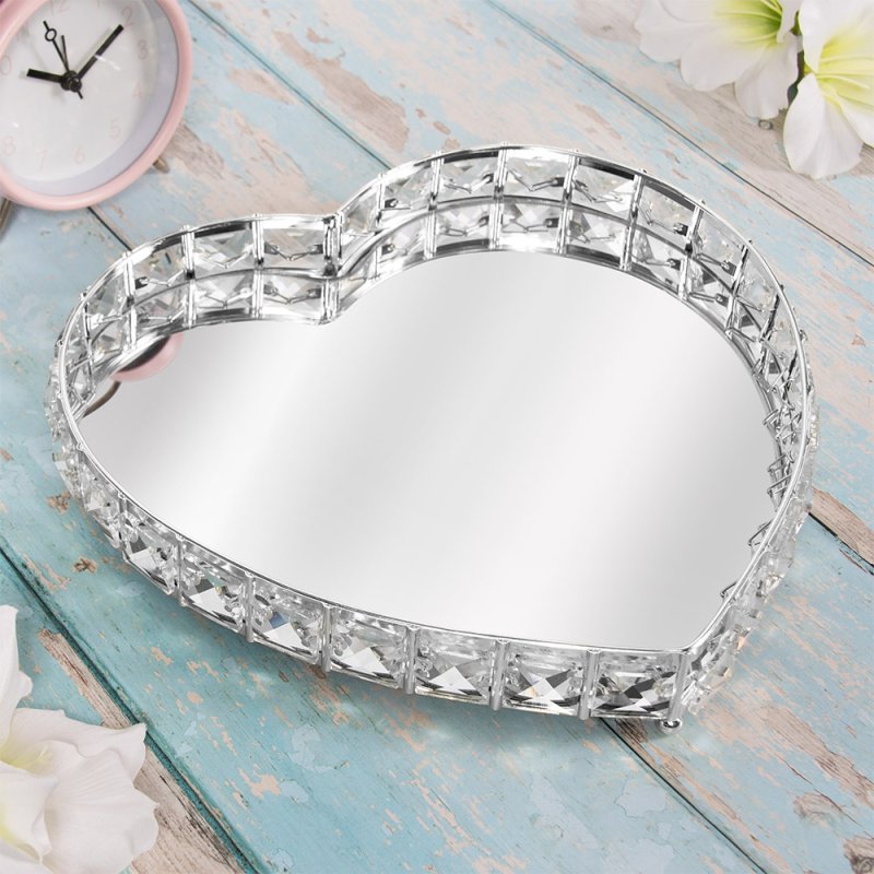 SILVER CRYSTAL TRAY HEART M : Lesser & Pavey
