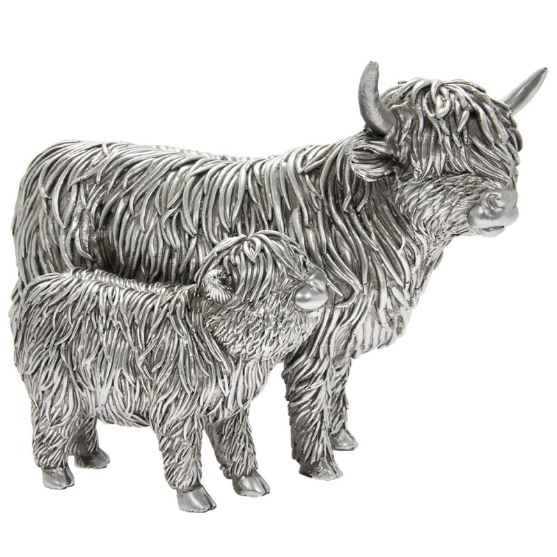 SILVER HIGHLAND COW & CALF : Lesser & Pavey