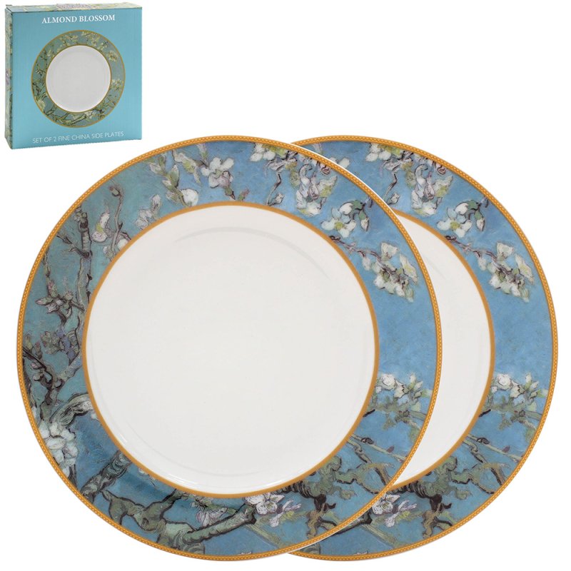 ALMOND BLOSSOM SIDE PLATES S2 : Lesser & Pavey
