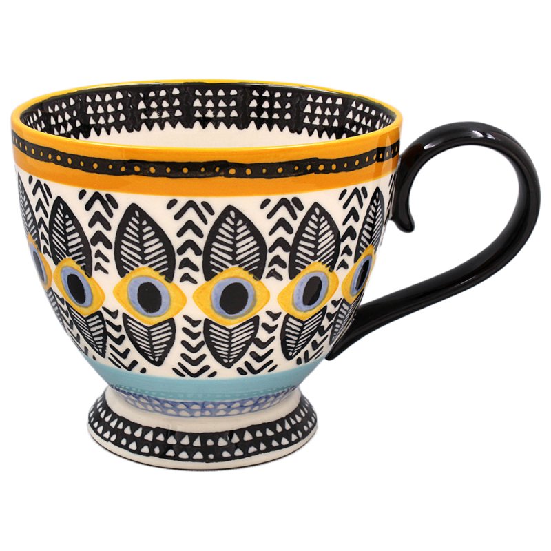 HAND PAINTED FOOTED MUG : Lesser & Pavey