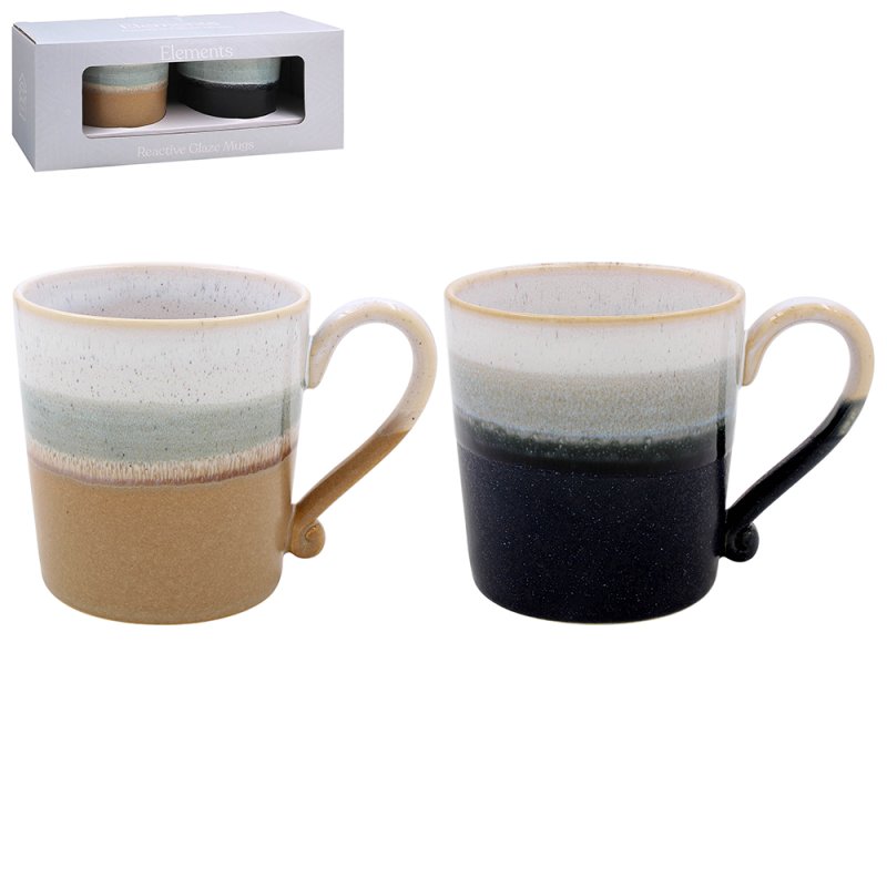 REACTIVE GLAZE MUGS 2A SET 2 : Lesser & Pavey