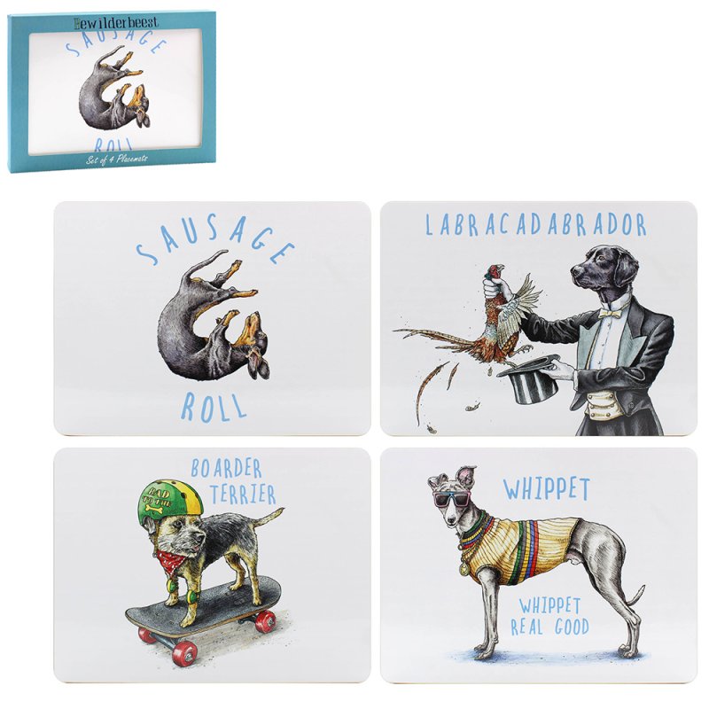 DOGS PLACEMATS S4 : Lesser & Pavey
