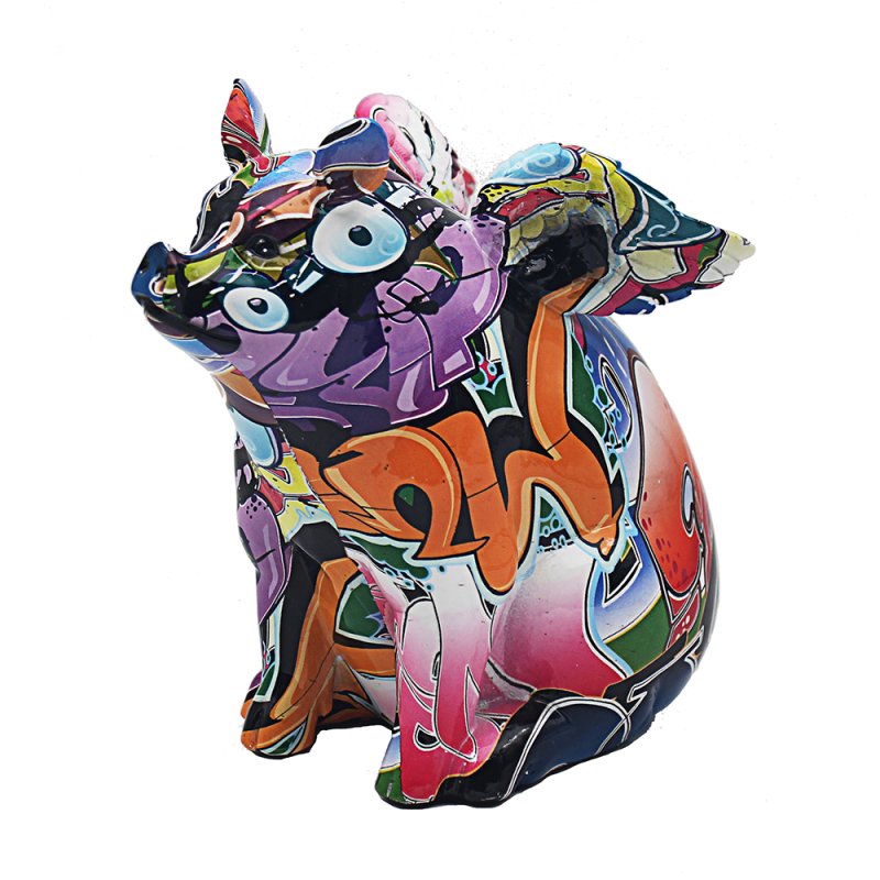 GRAFFITI FLYING PIG SITTING : Lesser & Pavey