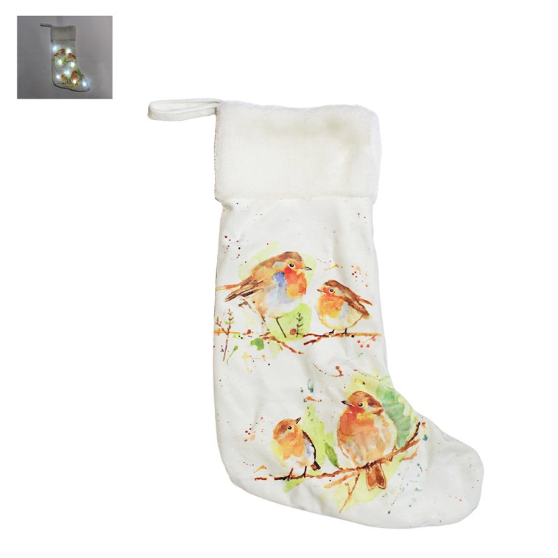 WINTER ROBIN LED STOCKING : Lesser & Pavey