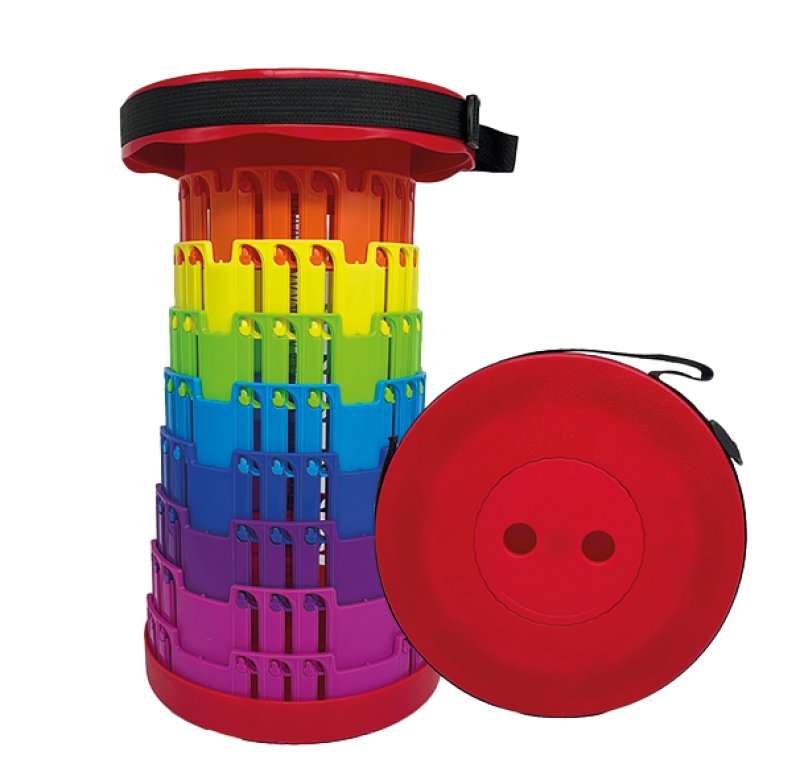 TELESCOPIC STOOL RED RAINBOW : Lesser & Pavey TELESCOPIC STOOL RED RAINBOW : Lesser & Pavey