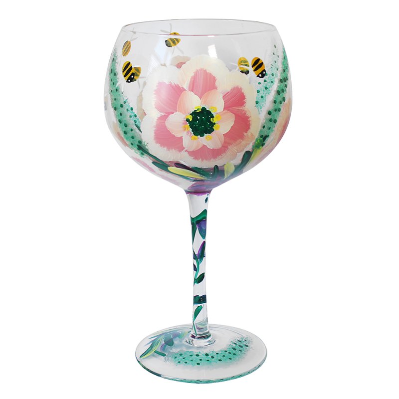 PEONIES & BEES GIN GLASS : Lesser & Pavey
